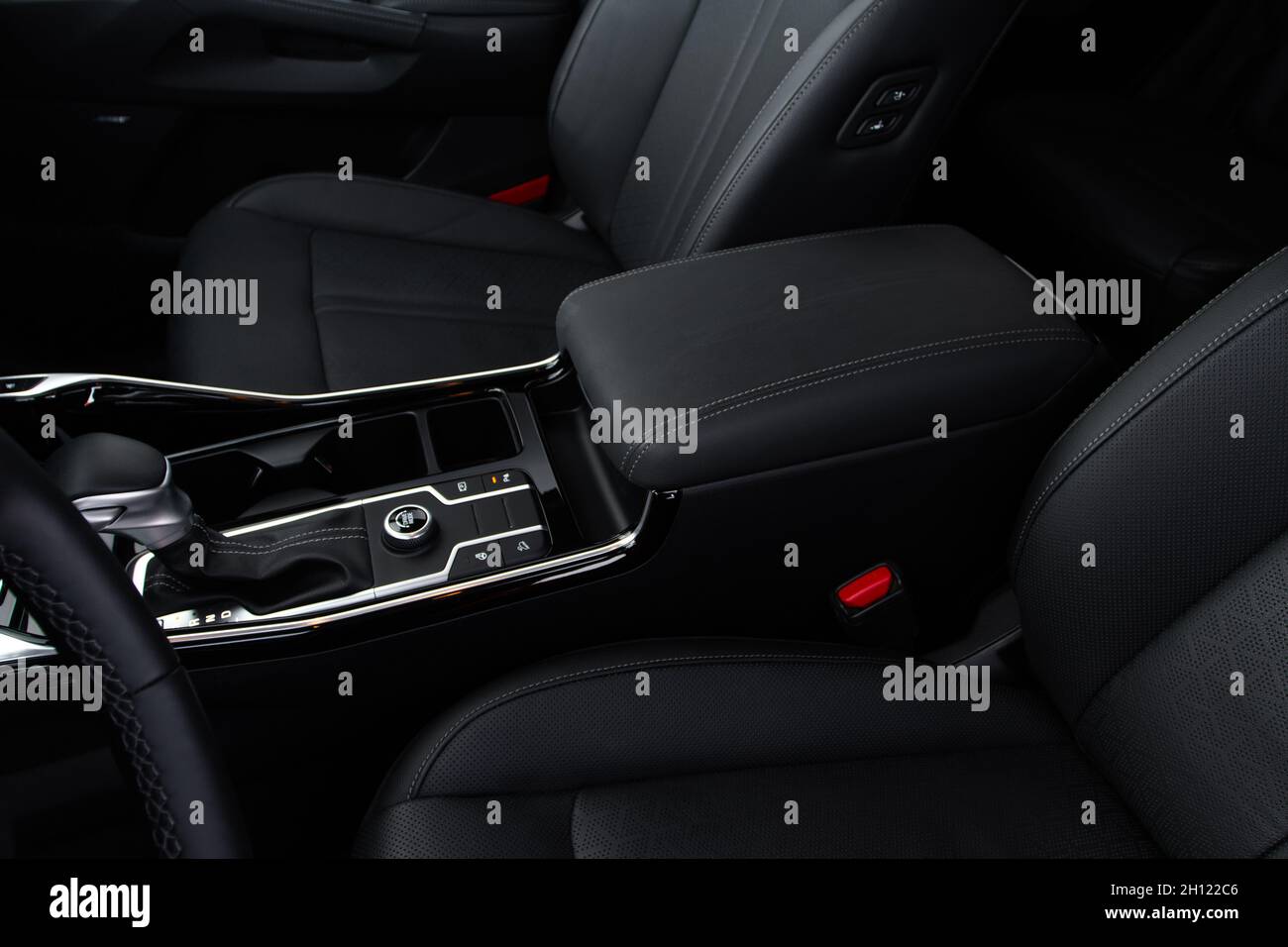 Armrest in the car for driver. Car armrest Stock Photo - Alamy