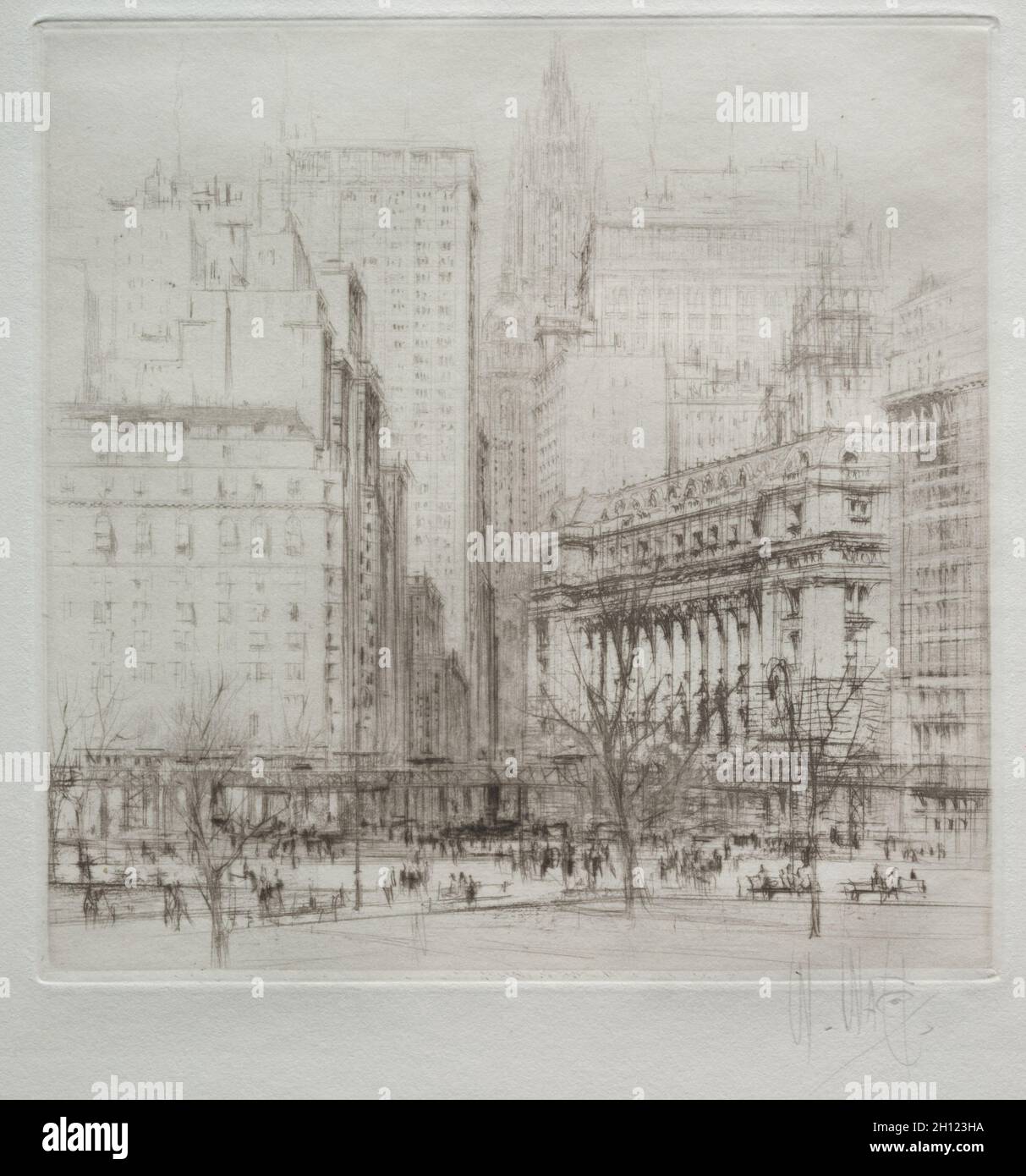 New York City: Battery Place. William Walcot (British, 1874-1943 ...