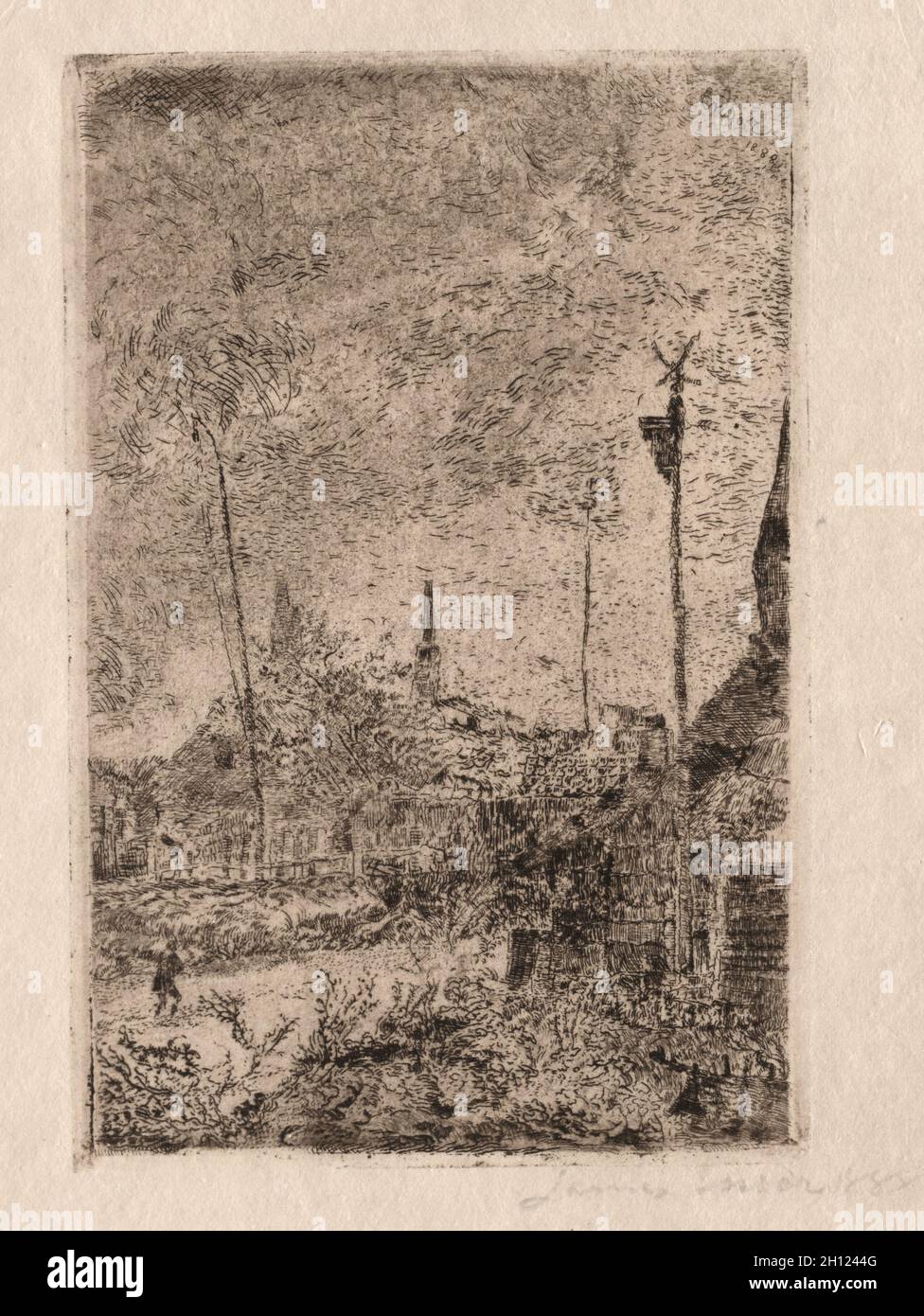 Cottages, 1888. James Ensor (Belgian, 1860-1949). Etching Stock Photo ...
