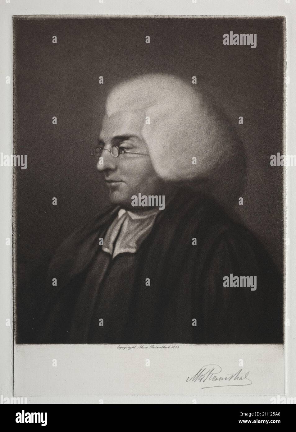 Jacob Duche, 1899. Max Rosenthal (American, 1833-1918). Mezzotint Stock ...