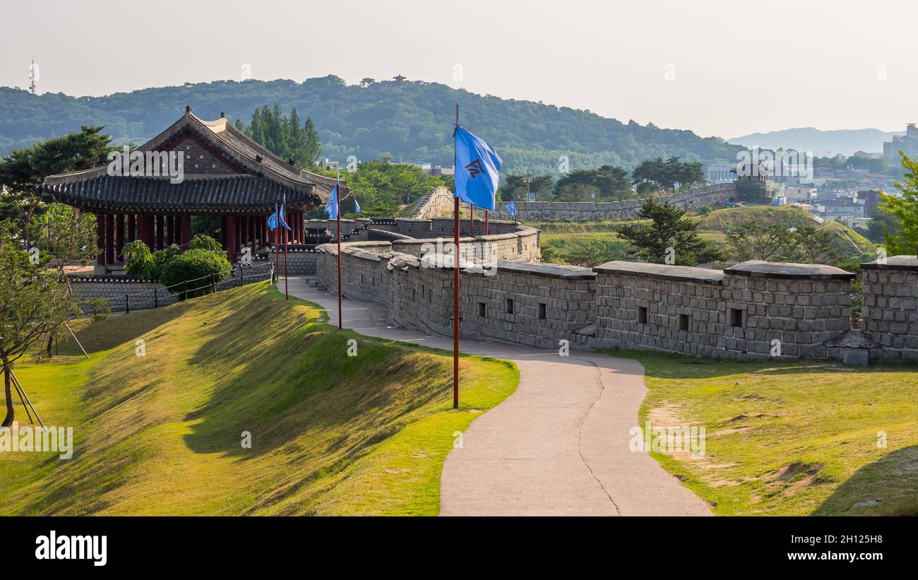 Suwon, South Korea - June 19, 2017: Hwaseong Fortress is a ...