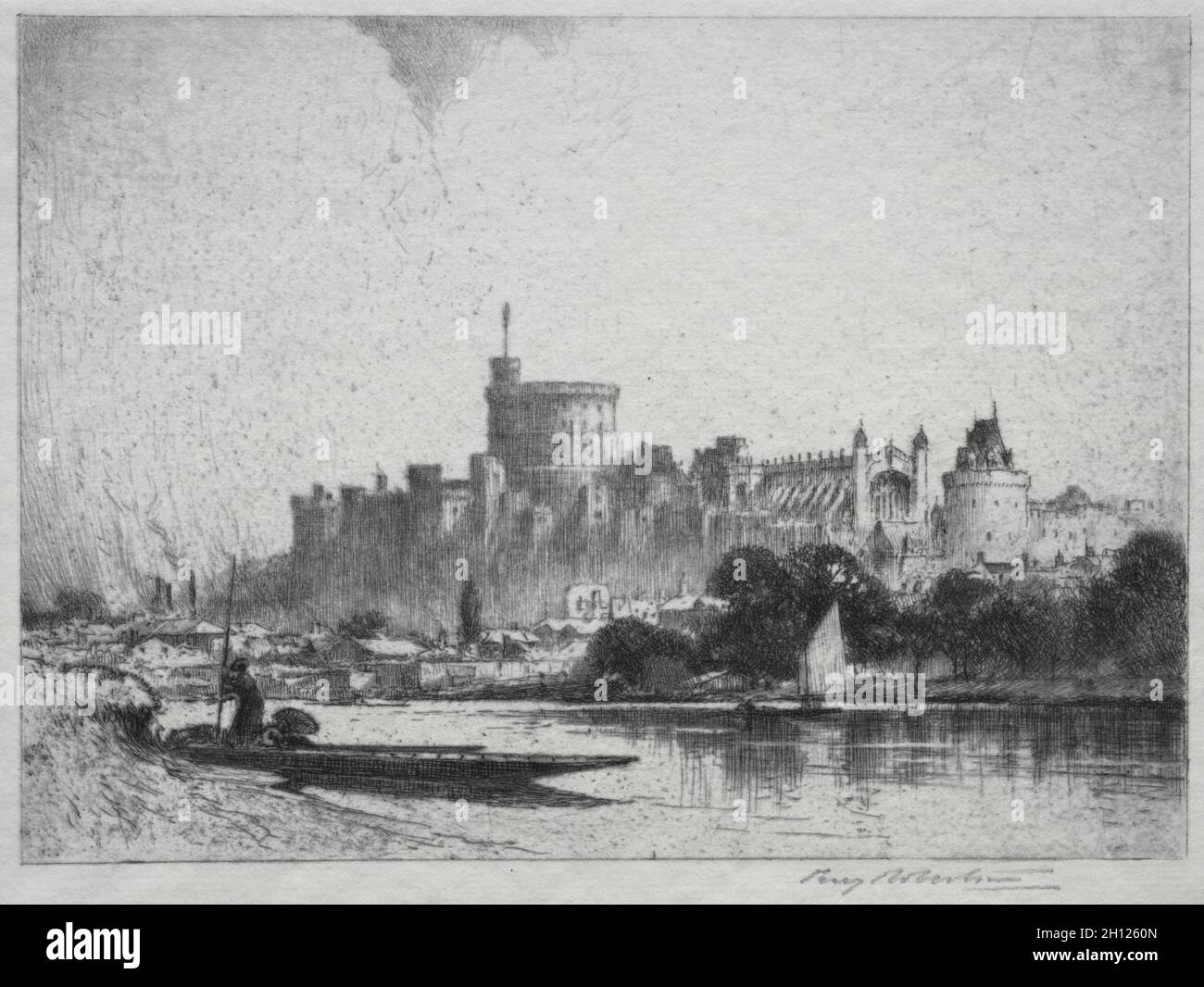 Windsor Castle. Percy Robertson (British, 1868-1934). Etching Stock ...