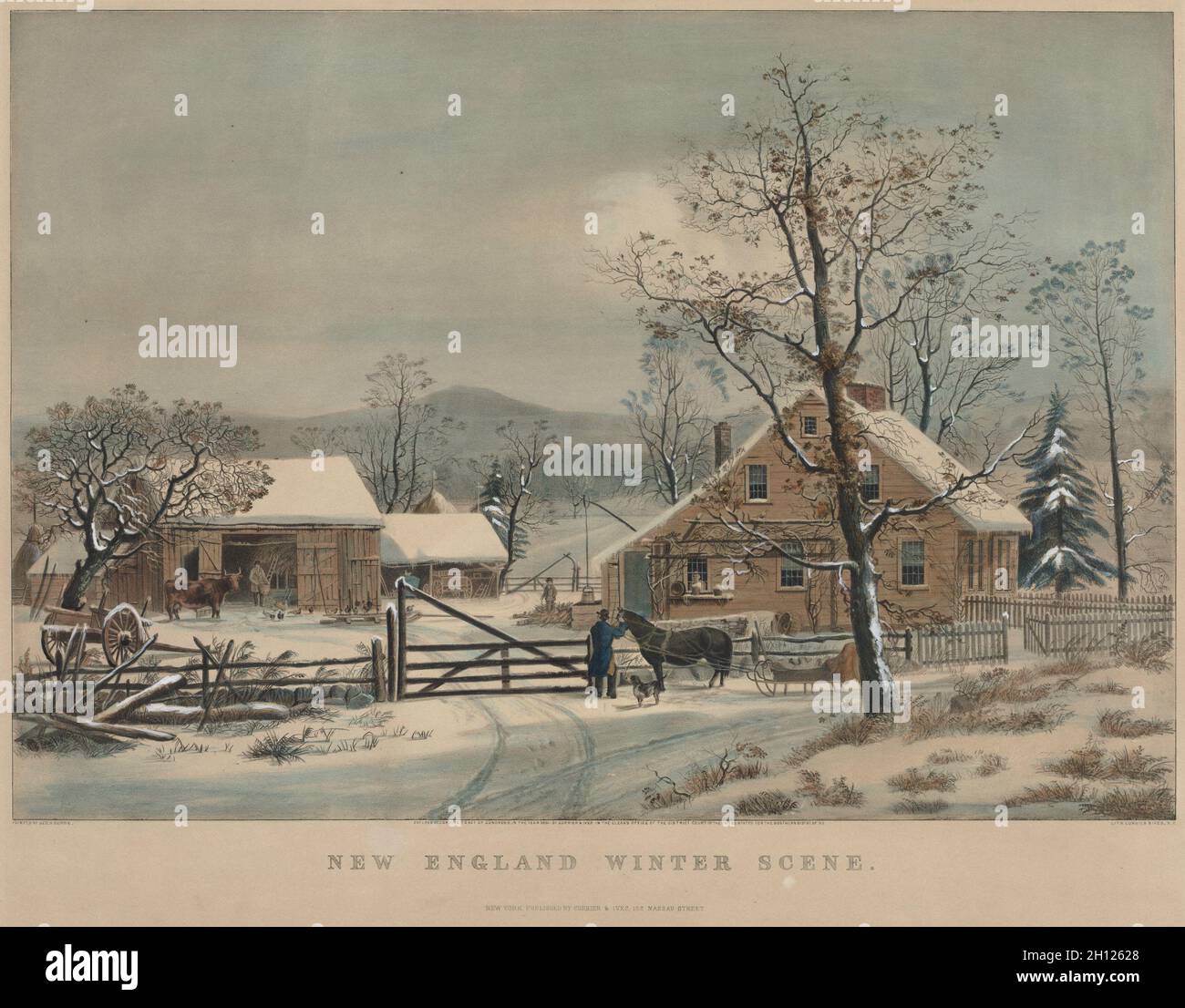 New England Winter Scene, 1861. And James Merritt Ives (American, 1824 ...