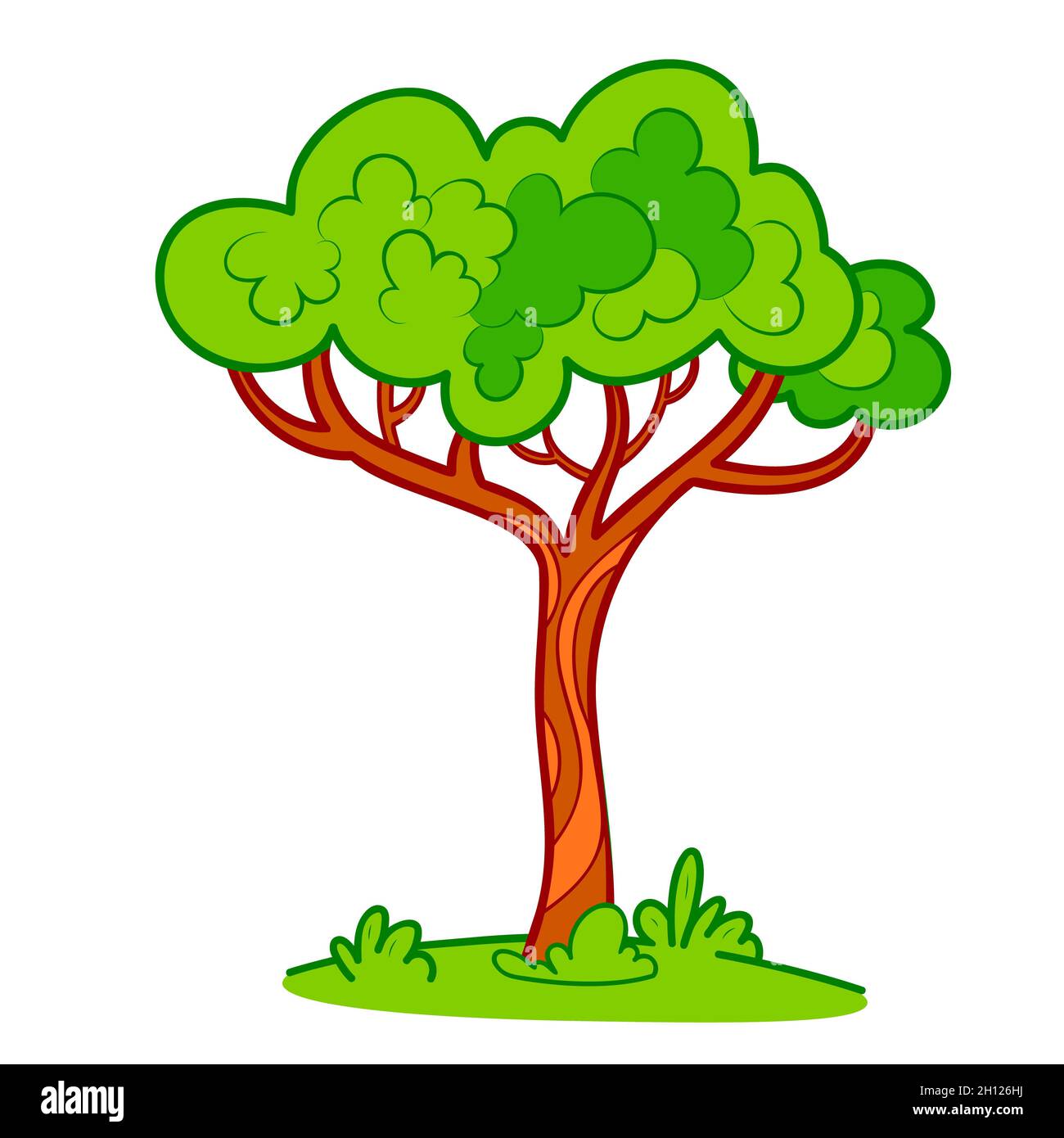 Cute tree cartoon. Tree clipart illustration Stock Photo - Alamy
