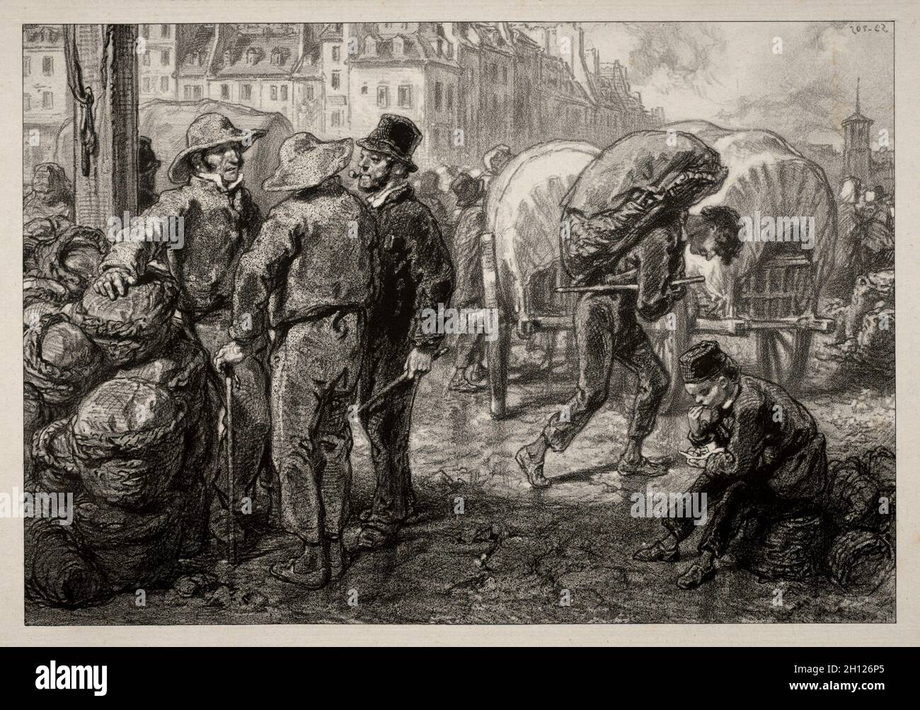 Burden Bearers. Paul Gavarni (French, 1804-1866). Lithograph Stock ...