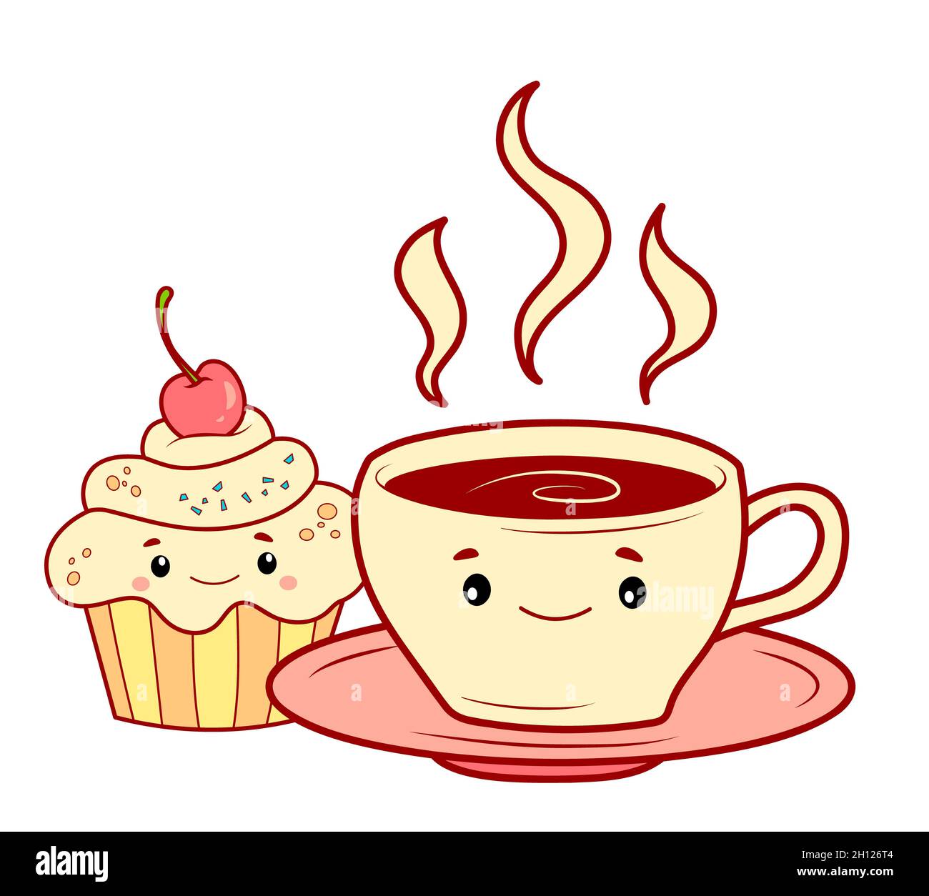 Cartoon cup of tea Cut Out Stock Images & Pictures - Alamy
