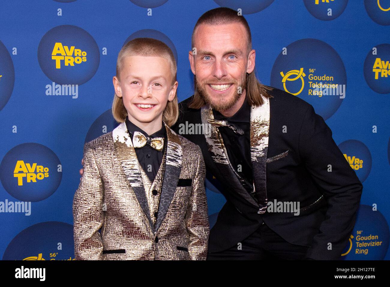 Nathan Rutjes wit his son Lavezzi attending the 56th Televizier-Ring ...