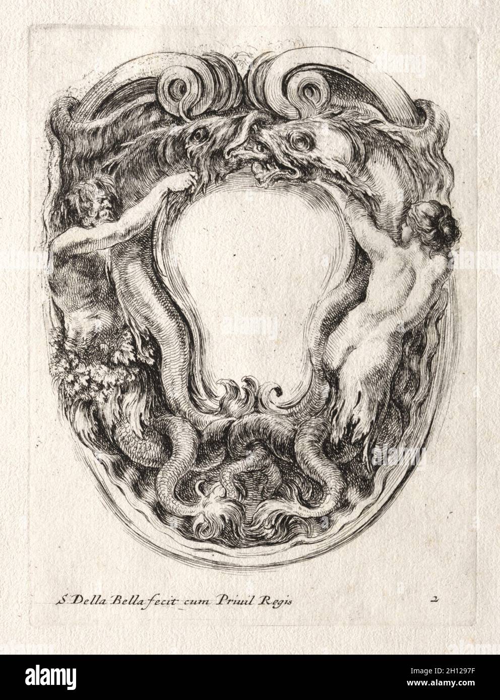 New Model for a Cartouche, 1647. Stefano Della Bella (Italian, 1610 ...