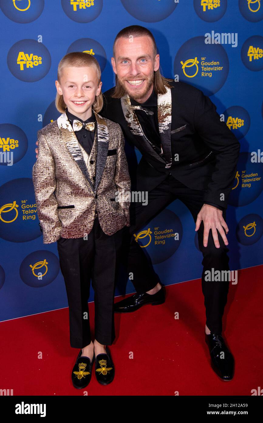 Nathan Rutjes wit his son Lavezzi attending the 56th Televizier-Ring ...