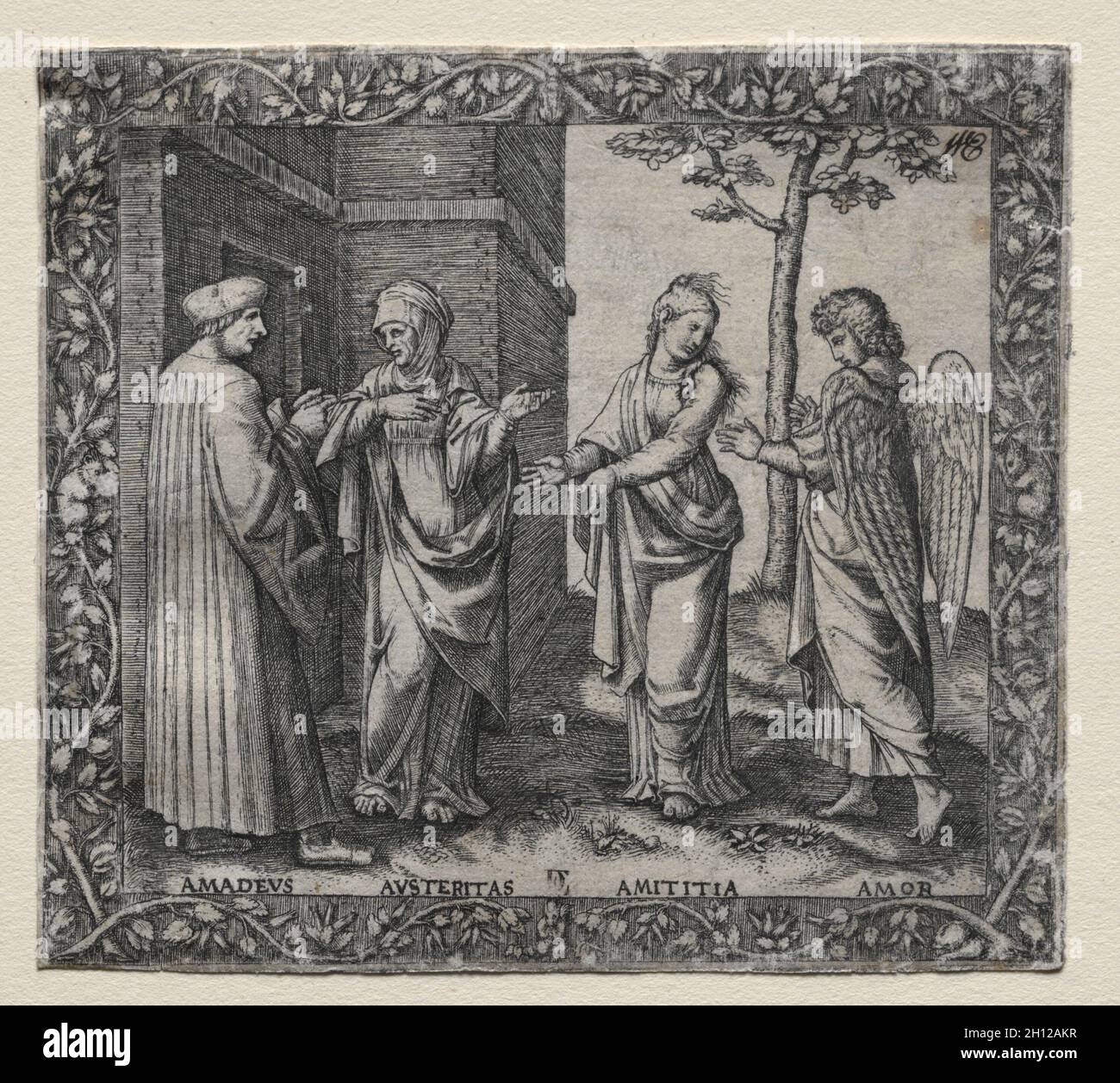 Illustration to Amadeo Berruti's Dialogue on Friendship, Rome, 1517, c ...