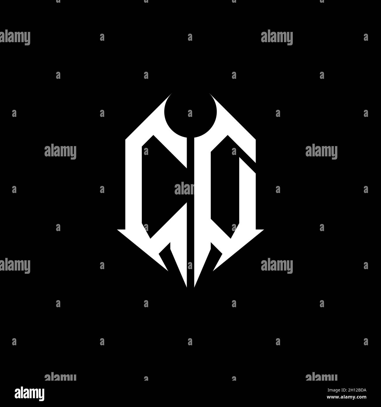 CD Monogram logo letter with metal shape style design template on black ...