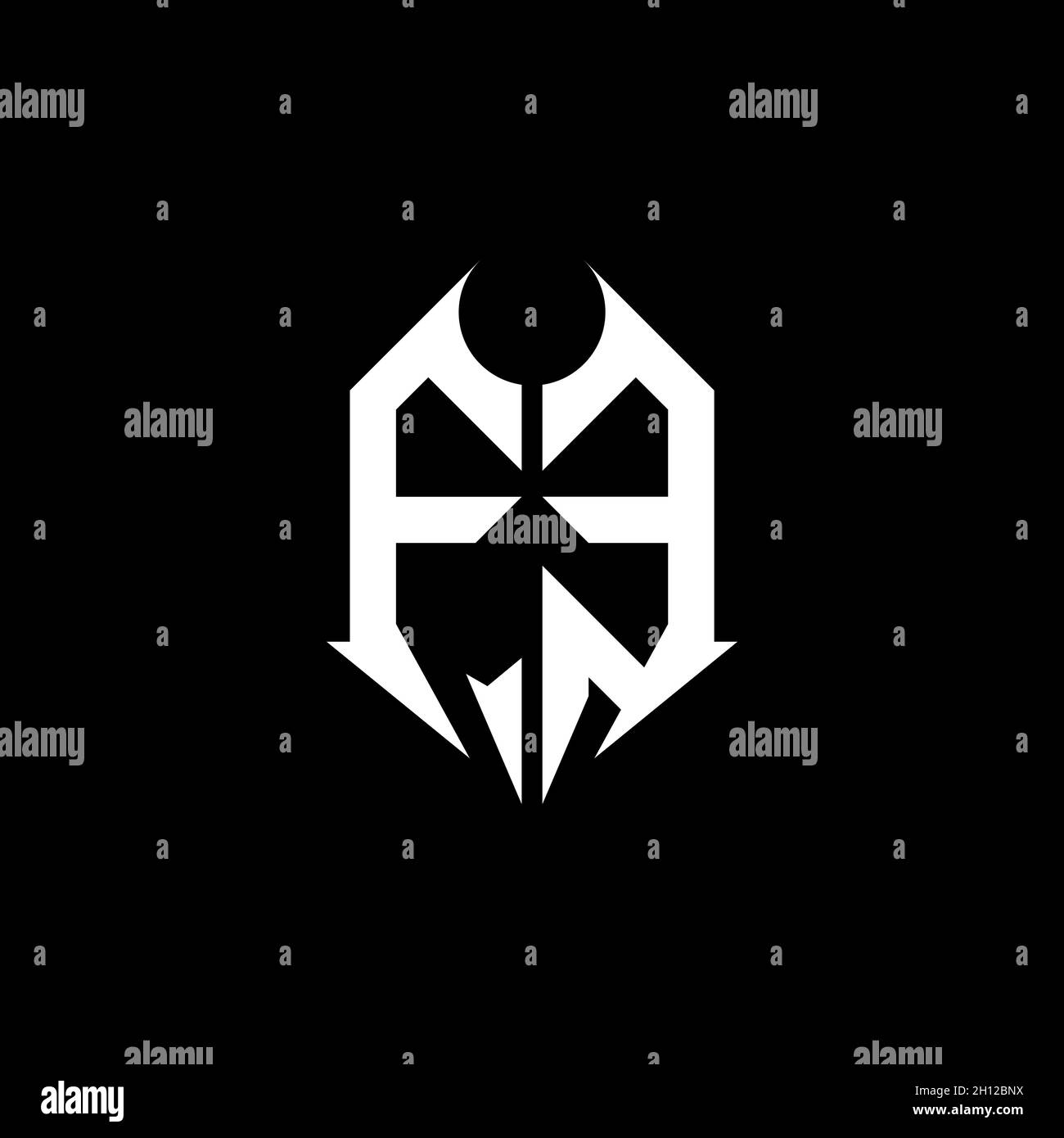 FE Monogram logo letter with metal shape style design template on black ...