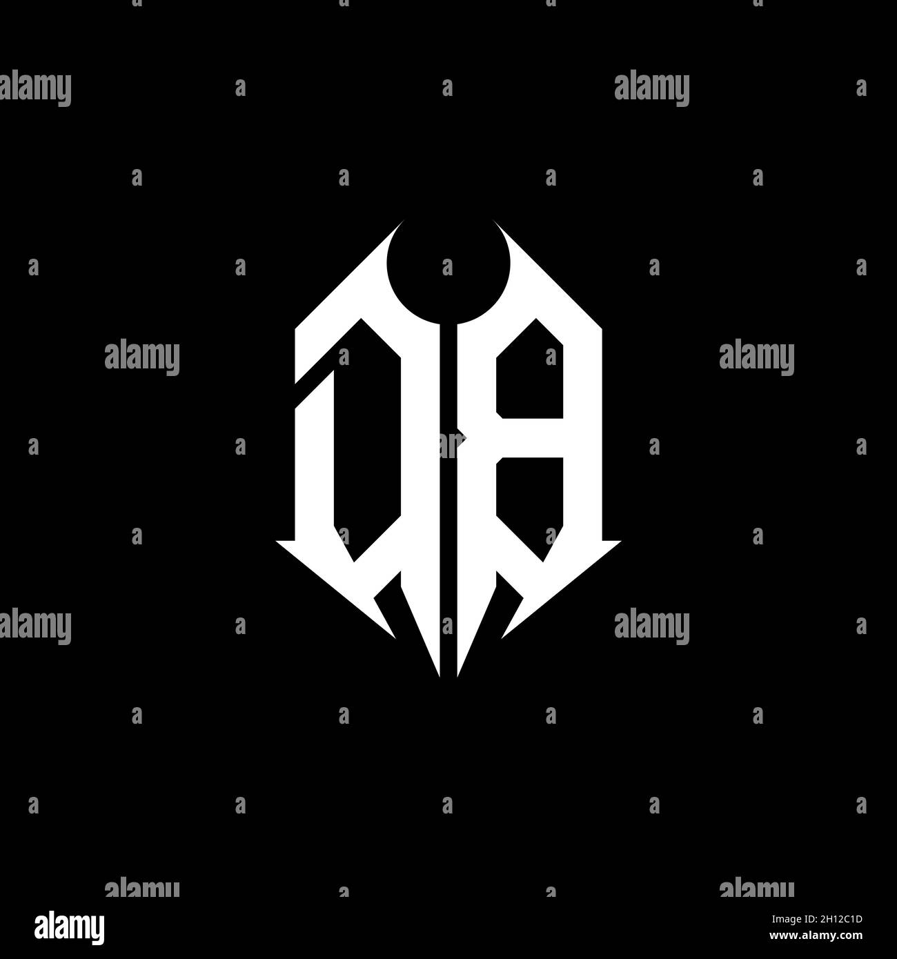 DB Monogram logo letter with metal shape style design template on black ...