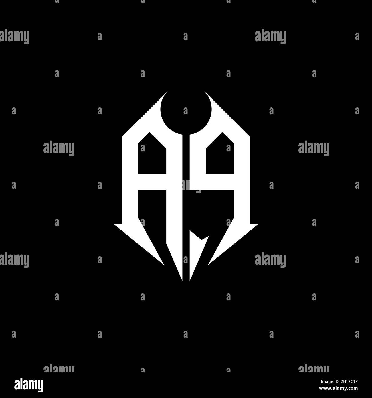AP Monogram logo letter with metal shape style design template on black ...
