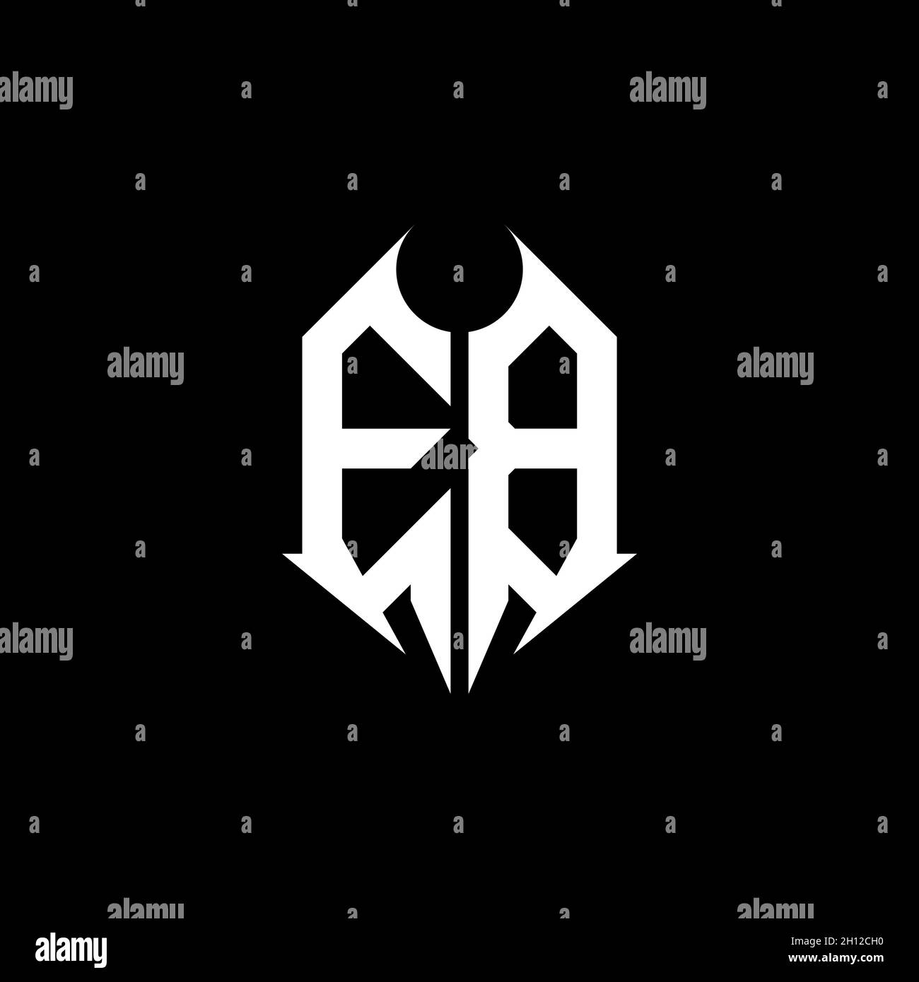 EB Monogram logo letter with metal shape style design template on black ...
