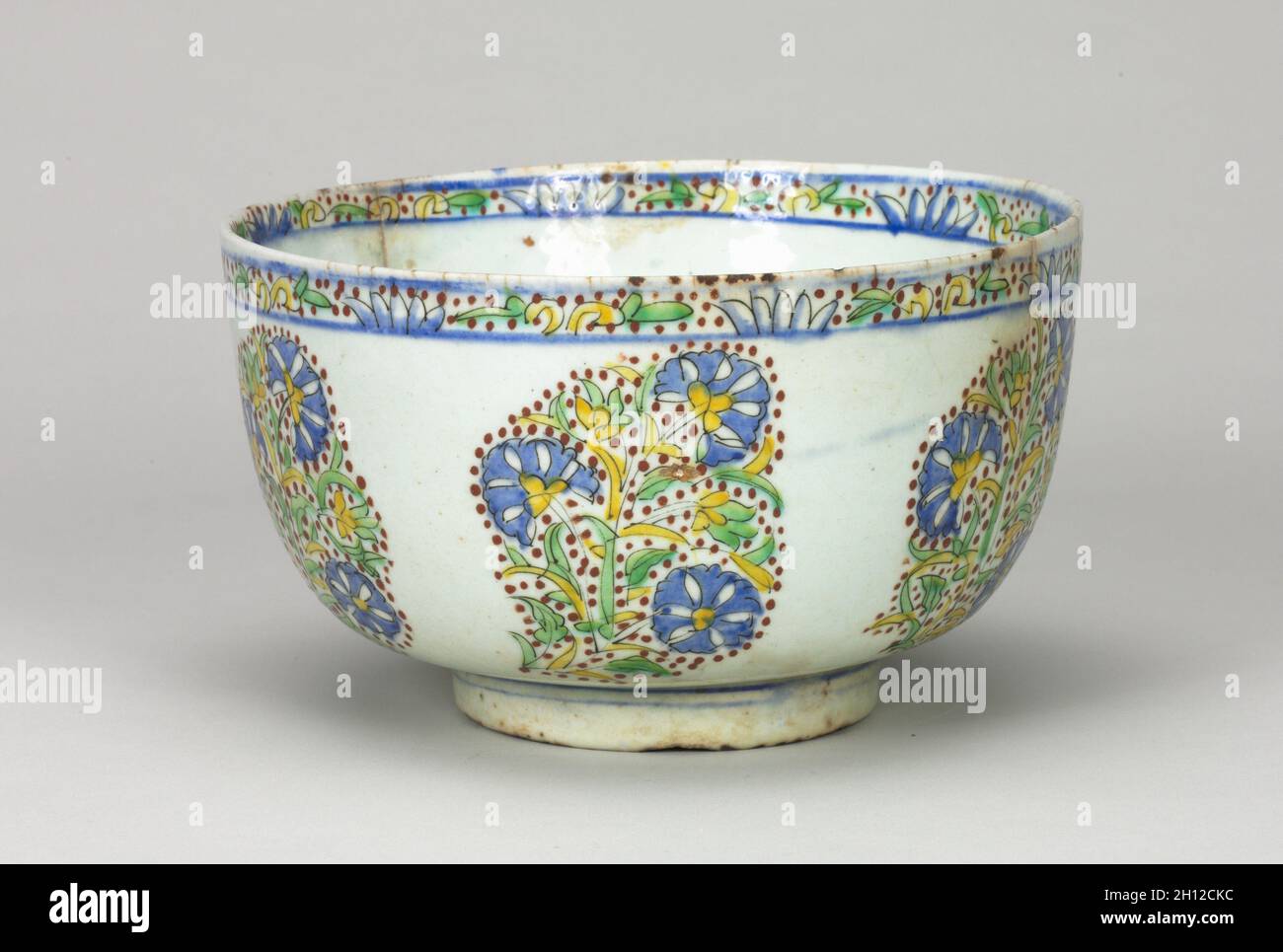 Deep Bowl, 1700s. Turkey (Kutahya), Ottoman Period. Fritware with ...