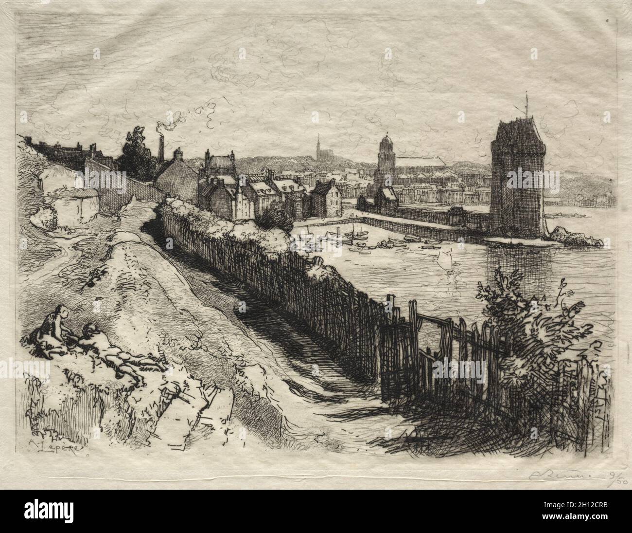 Saint-Servan, 1912. Auguste Louis Lepère (French, 1849-1918). Etching ...