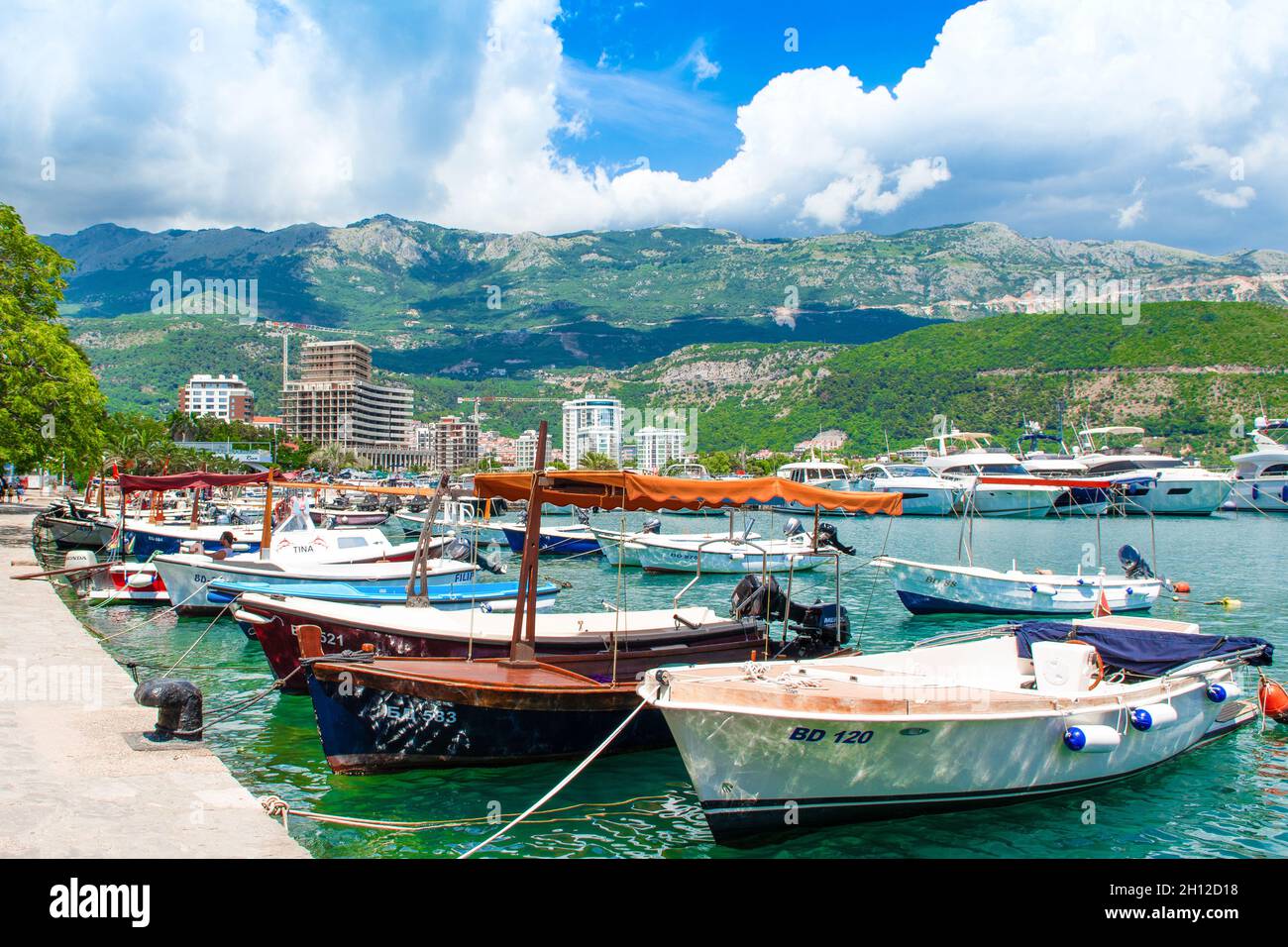 Budva, Montenegro - June 30, 2021: Beautiful panoramic summer landscape ...