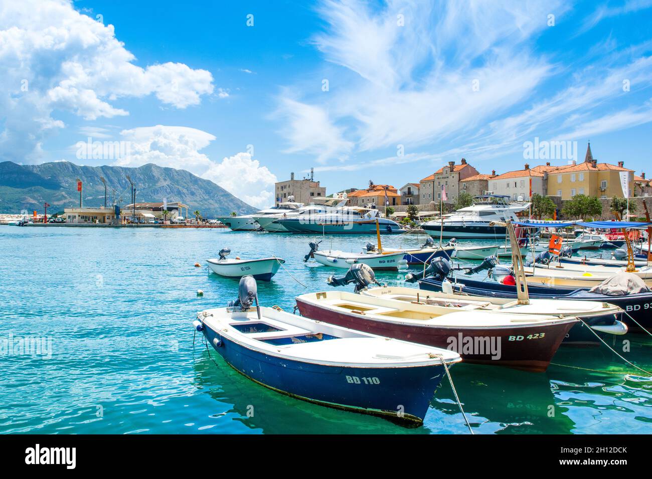 Budva, Montenegro - June 30, 2021: Beautiful panoramic summer landscape ...