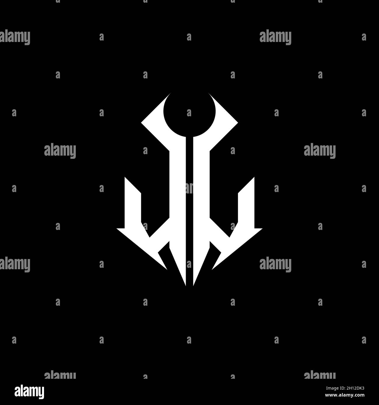JJ Monogram logo letter with metal shape style design template on black ...