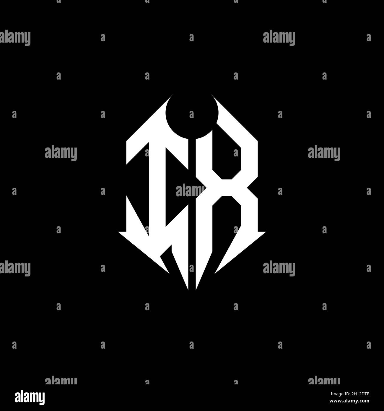 IX Monogram logo letter with metal shape style design template on black ...