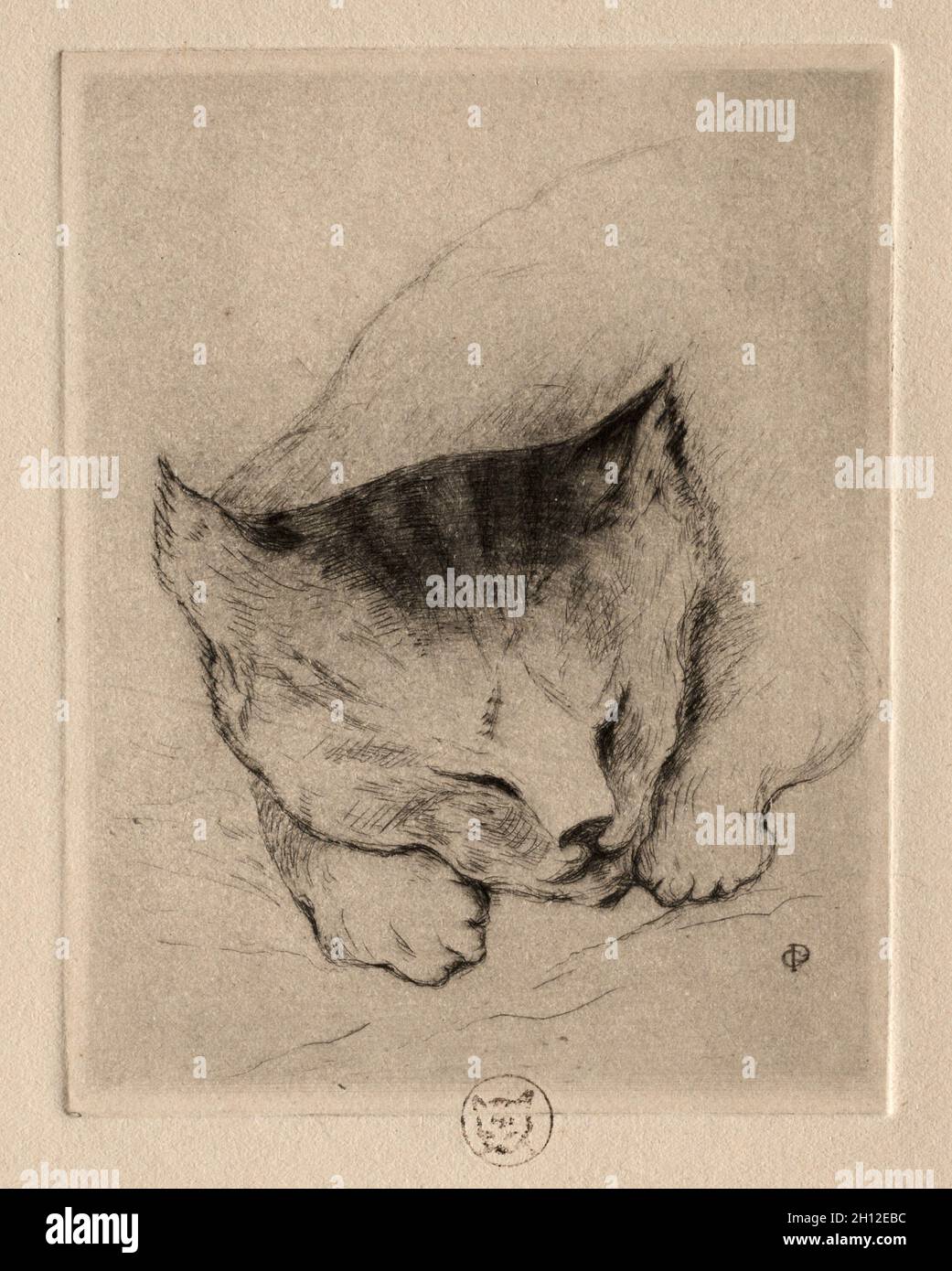 Six Etchings: Head of a Kitten, 1895. Paul Gachet (French, 1828-1909 ...