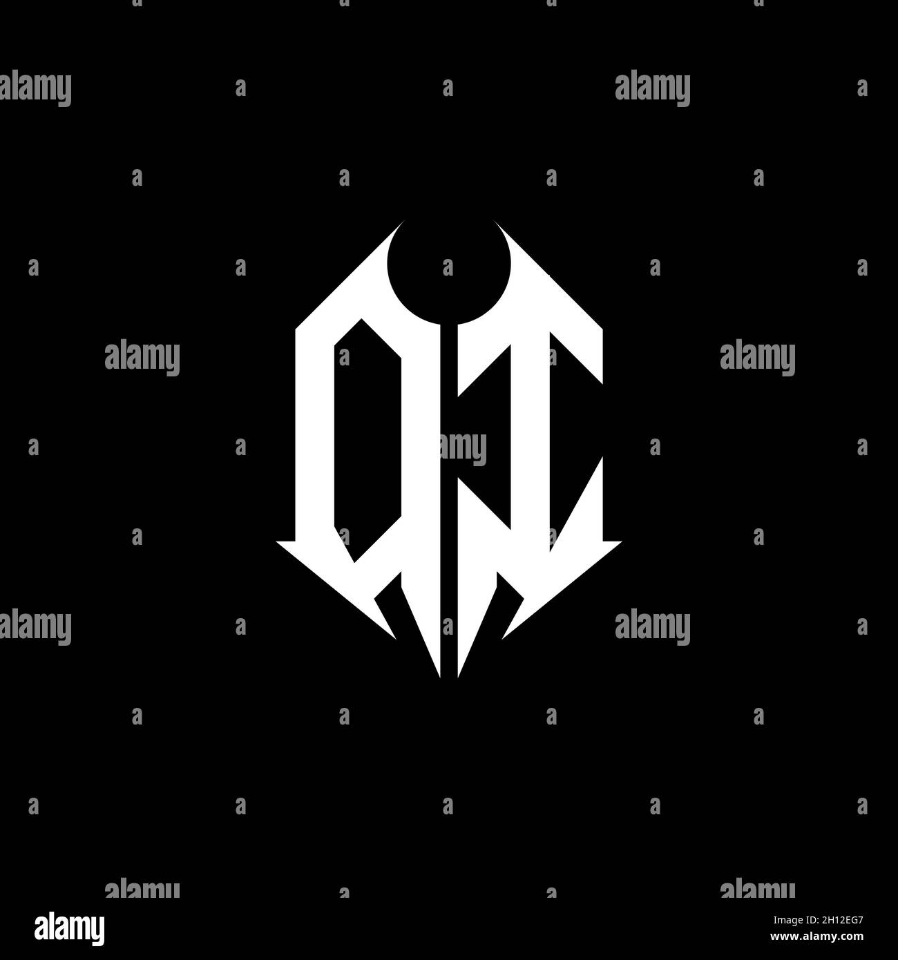 OI Monogram logo letter with metal shape style design template on black ...