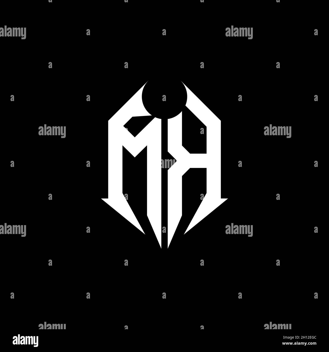 MK Monogram logo letter with metal shape style design template on black ...