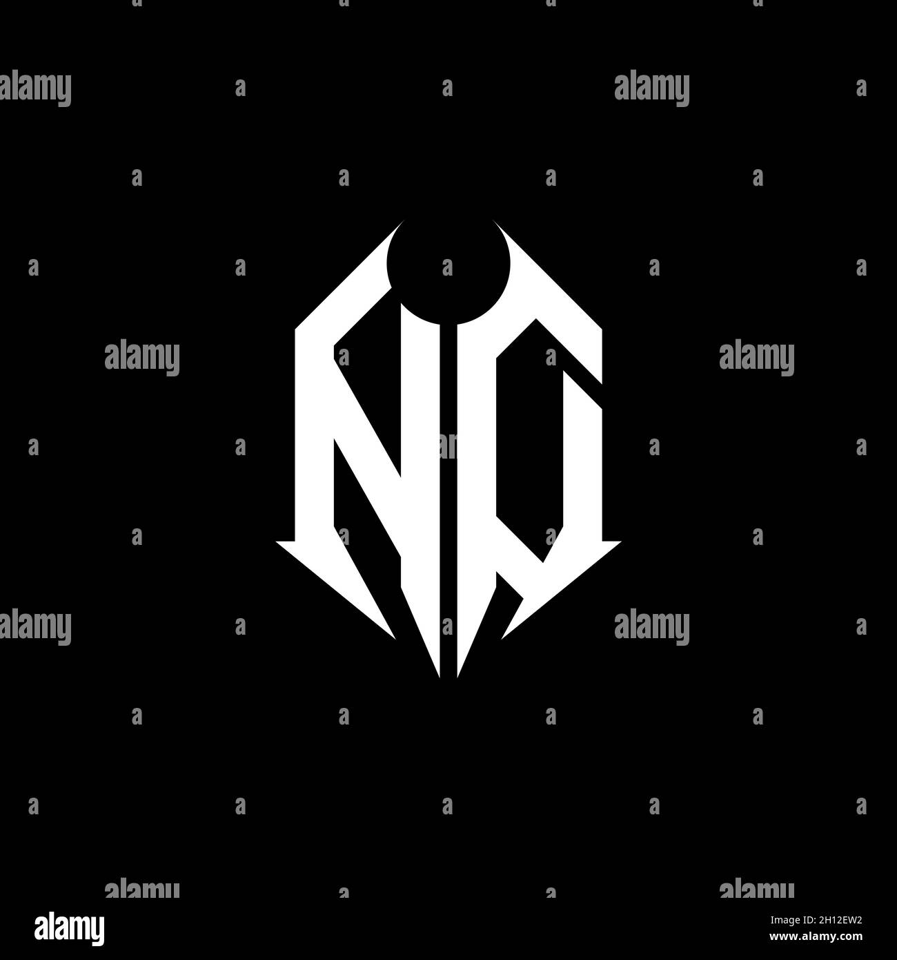 ND Monogram logo letter with metal shape style design template on black ...