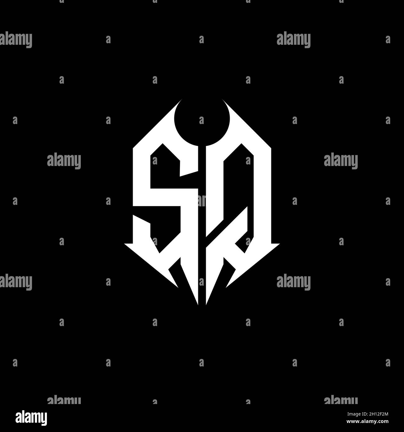 SQ Monogram logo letter with metal shape style design template on black ...