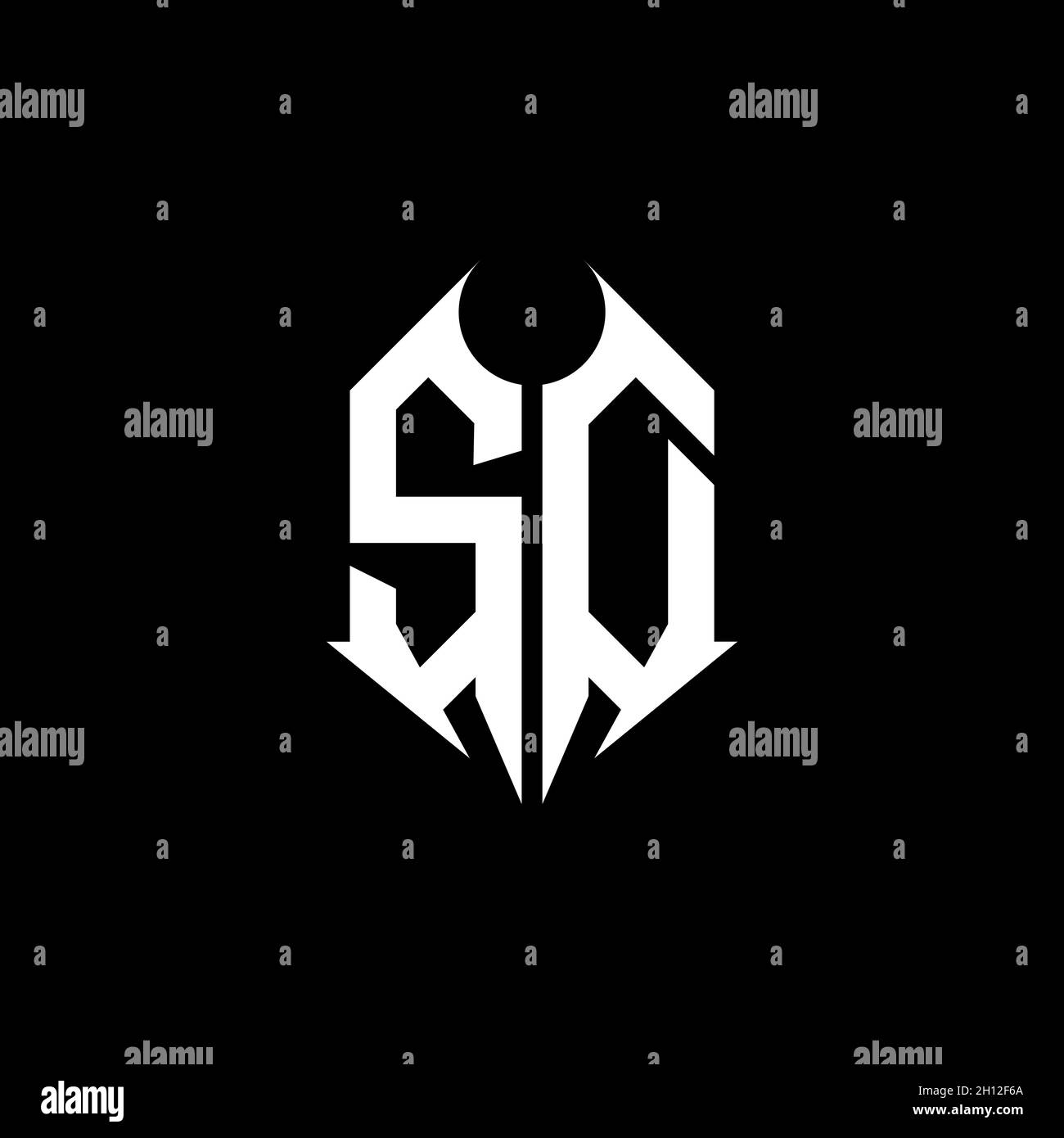 SD Monogram logo letter with metal shape style design template on black ...