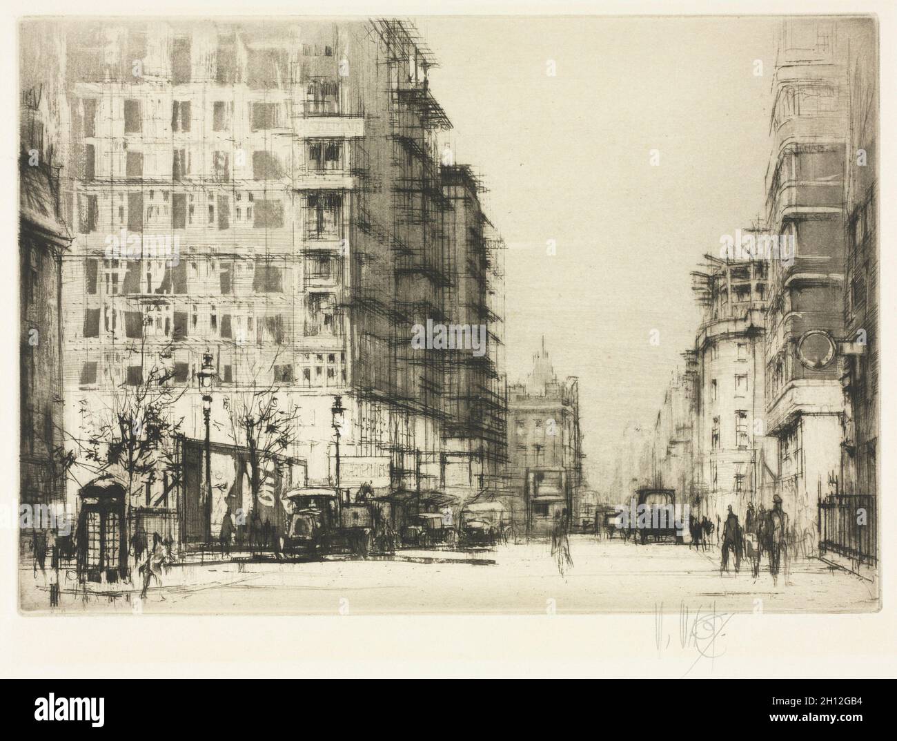 Marsham Street, Westminster, 1936. William Walcot (British, 1874-1943 ...