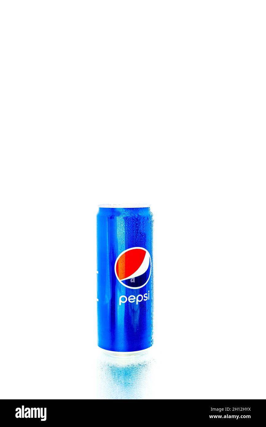 Pepsi can with water droplets in Bucharest, Romania, 2021 Stock Photo ...