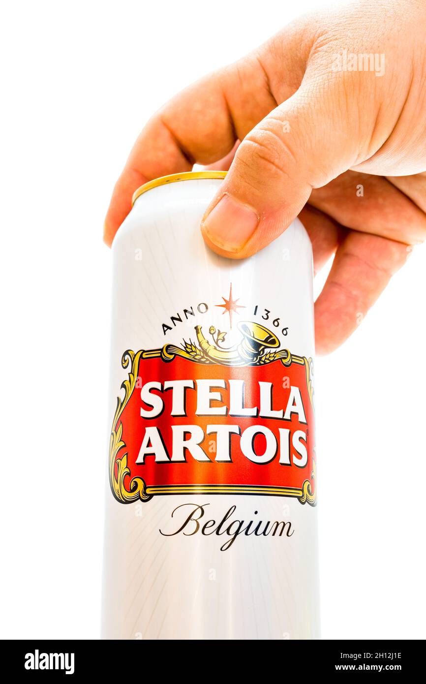 Can of Stella Artois beer in Bucharest, Romania, 2021 Stock Photo - Alamy