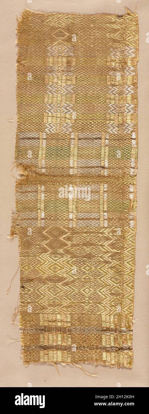 Silk Fragment, 13th century. Spain, Mudejar, 13th century. Tabby weave: silk; overall: 26.3 x 9. ...