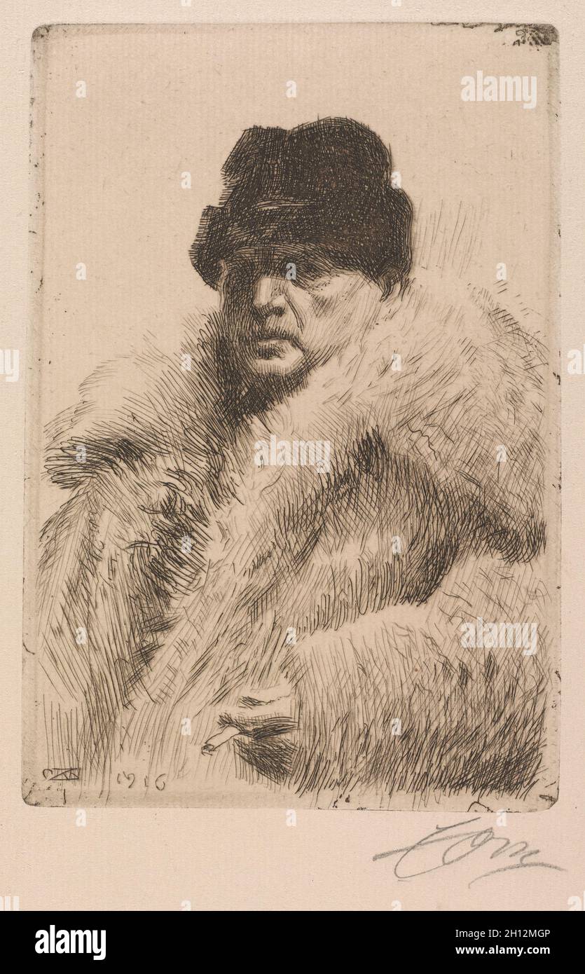 Self-Portrait, 1916. Anders Zorn (Swedish, 1860-1920). Etching and ...