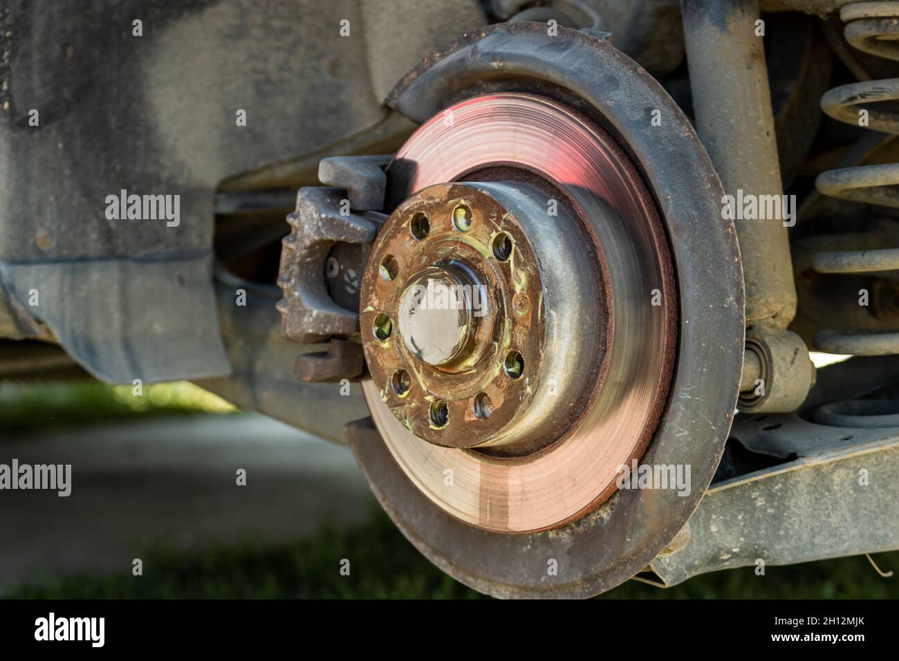 Brake system of an old car in Romania, Targoviste, 2021 Stock Photo - Alamy