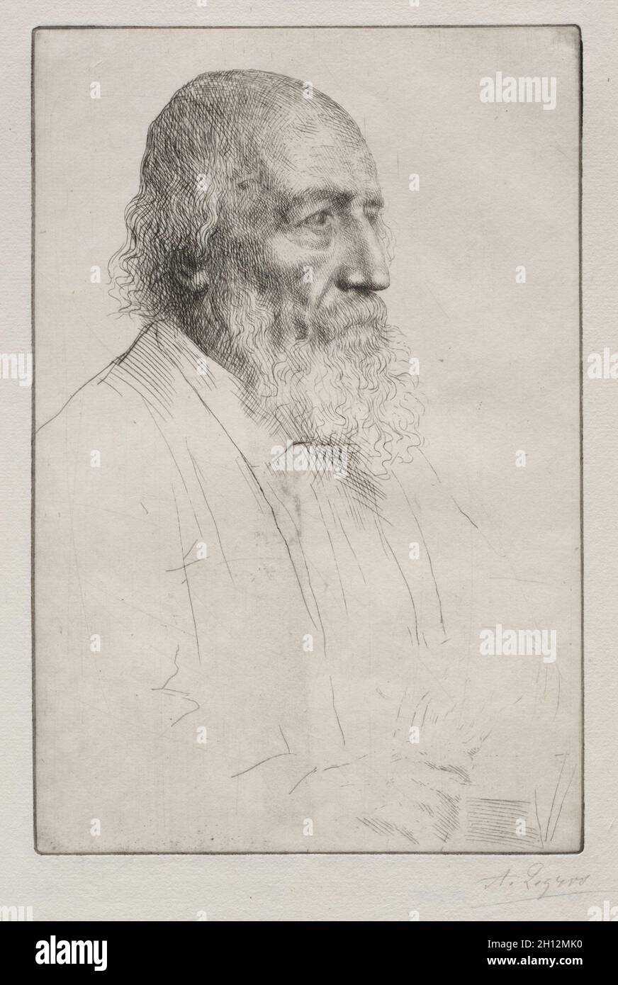 Alfred Lord Tennyson. Alphonse Legros (French, 1837-1911). Drypoint Stock Photo - Alamy