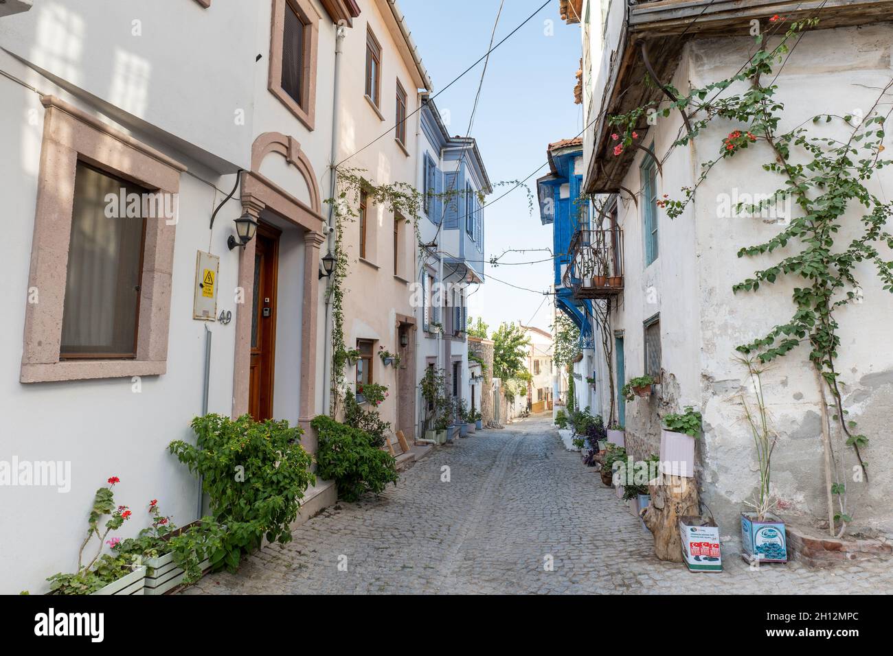 Ayvalik, Turkey - September 2021: Ayvalik old street view with ...