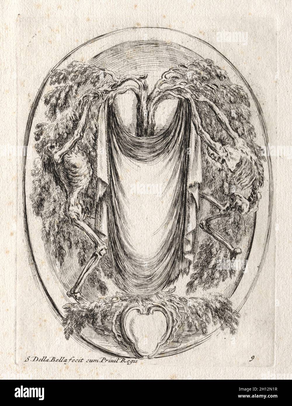 New Model for a Cartouche, 1647. Stefano Della Bella (Italian, 1610 ...