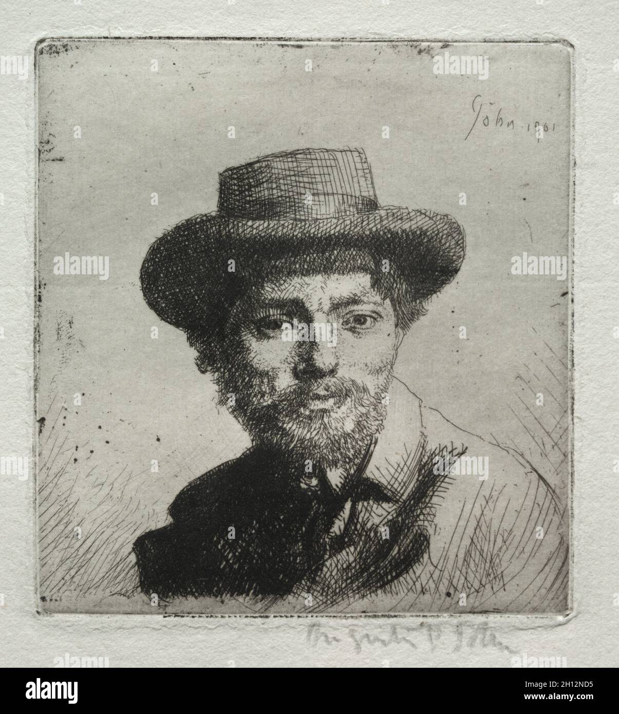 Self-Portrait, 1901. Augustus Edwin John (British, 1879-1961). Etching ...