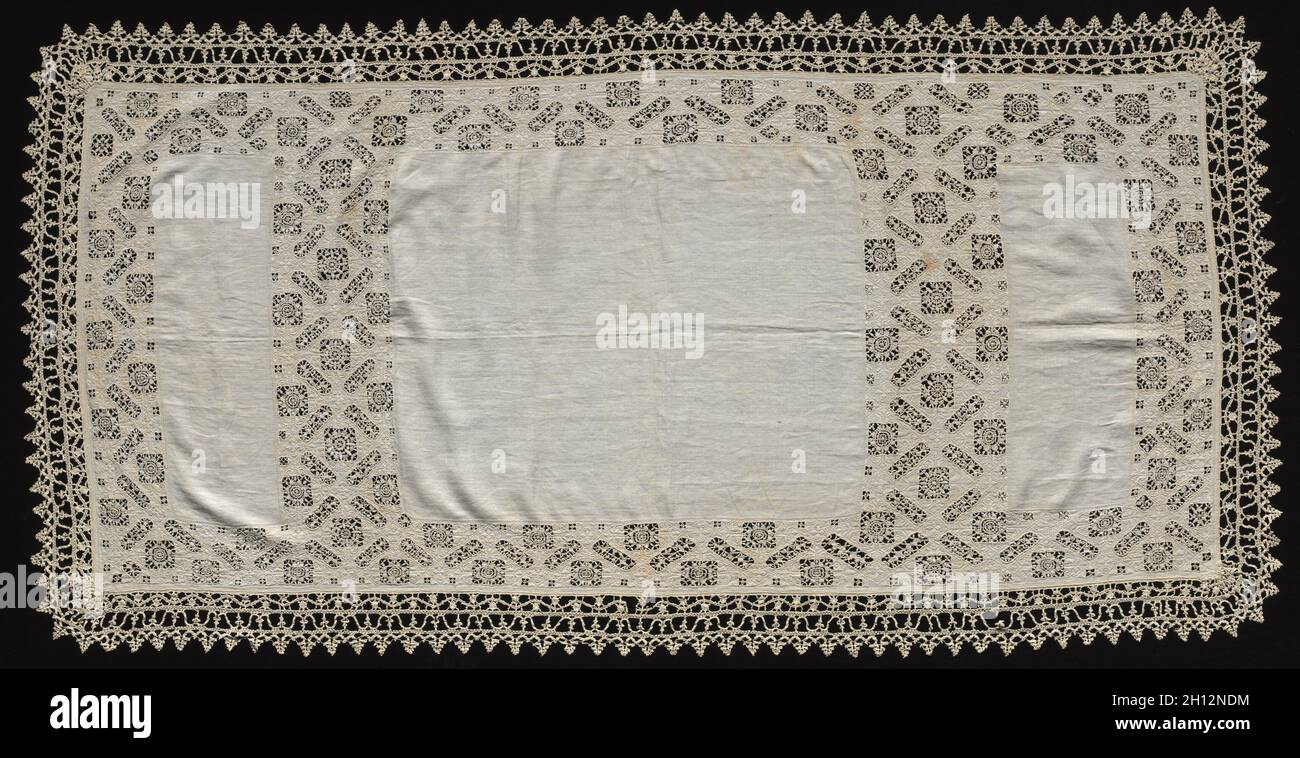 Needlepoint (Cutwork) and Bobbin Lace Cloth, 16th century. Italy, 16th ...