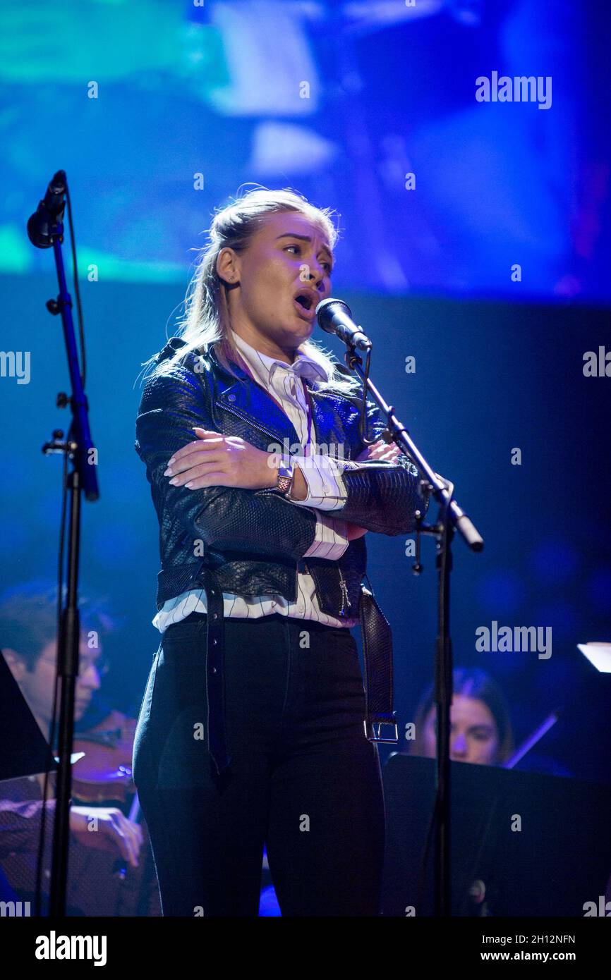 Paris, France. 15th Oct, 2021. Irina Baiant perform with Vladimir Cosma ...