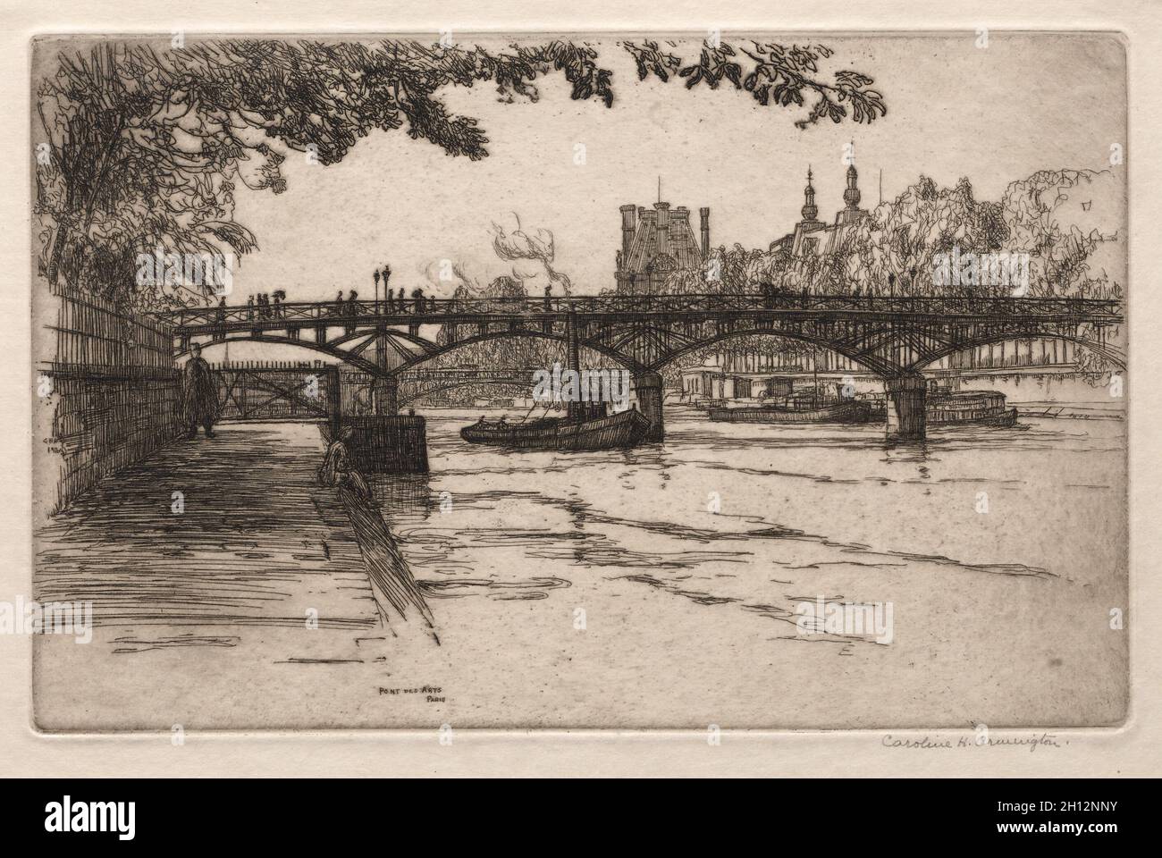 Pont des Arts, Paris, 20th century. Caroline Helena Armington (American ...