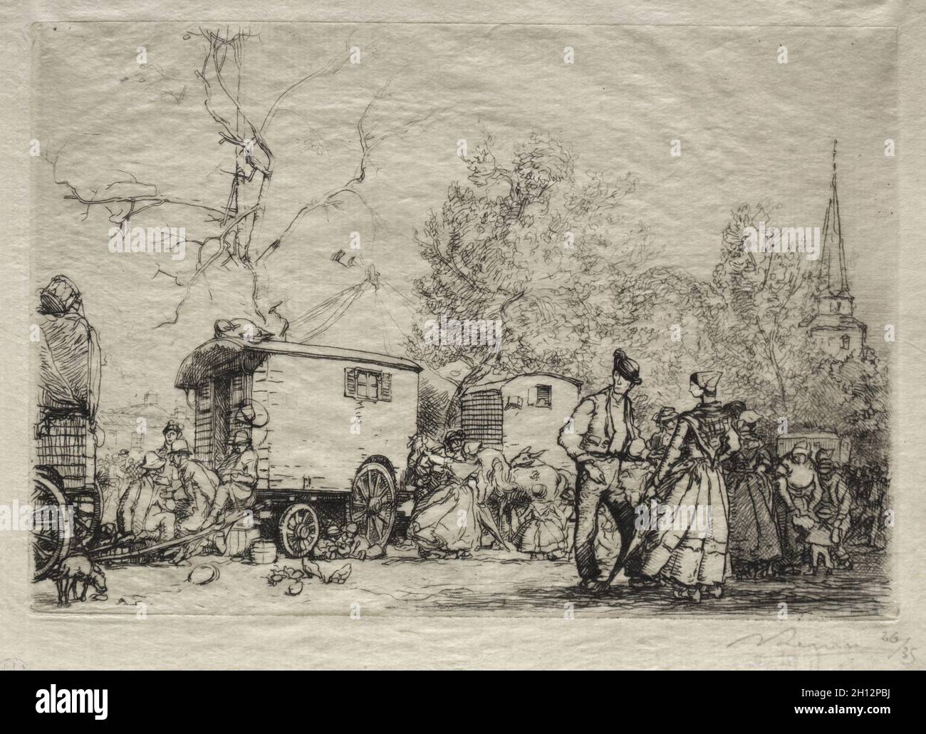 At the Fair St. Jean de Mont, 1906. Auguste Louis Lepère (French, 1849 ...