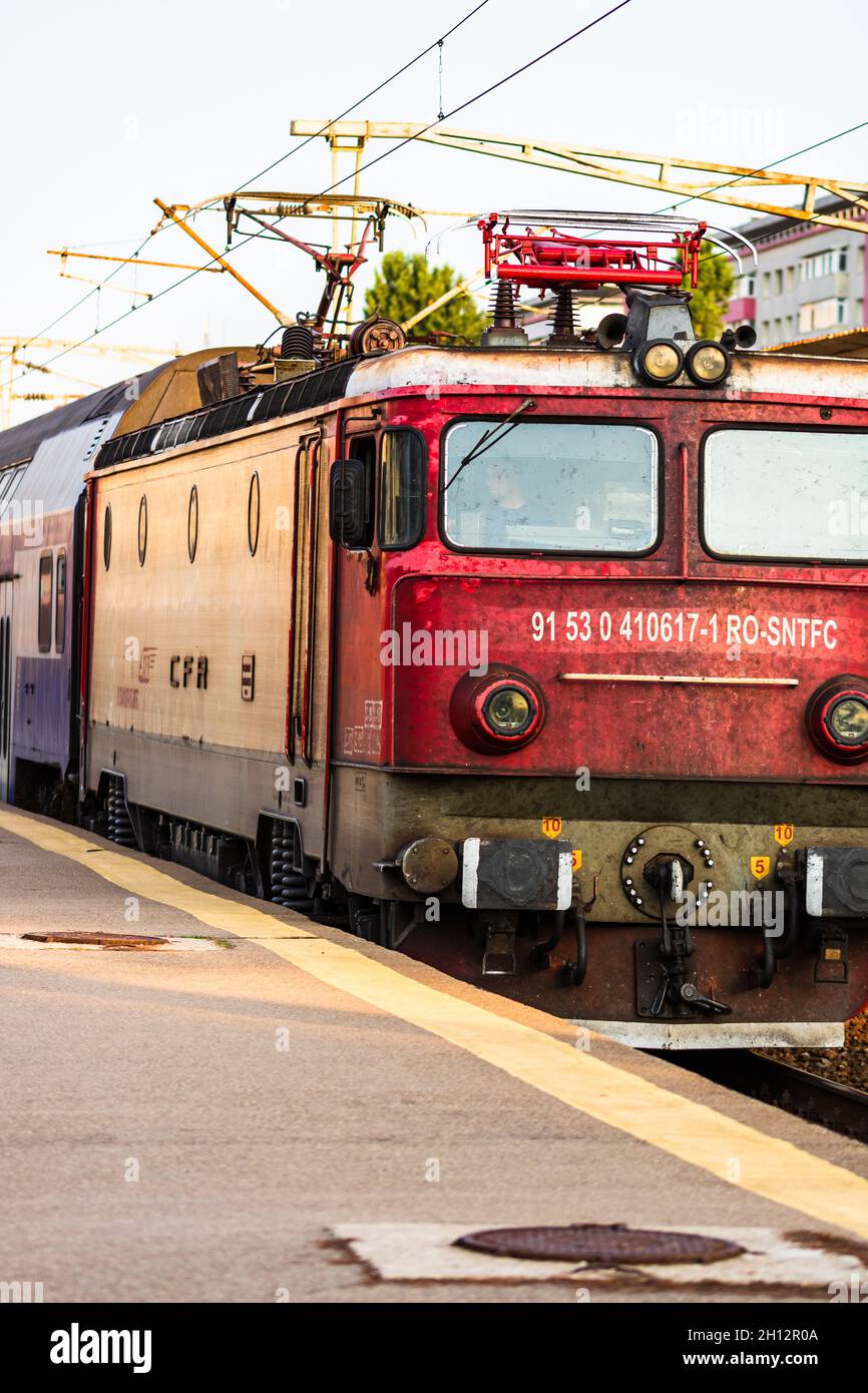 BUCHARE, ROMANIA - Sep 01, 2021: The Bucharest North Railway Station ...