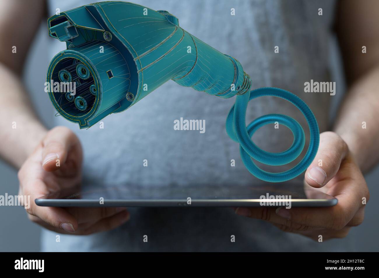 3D render of a digital Power cable pump plug Stock Photo - Alamy