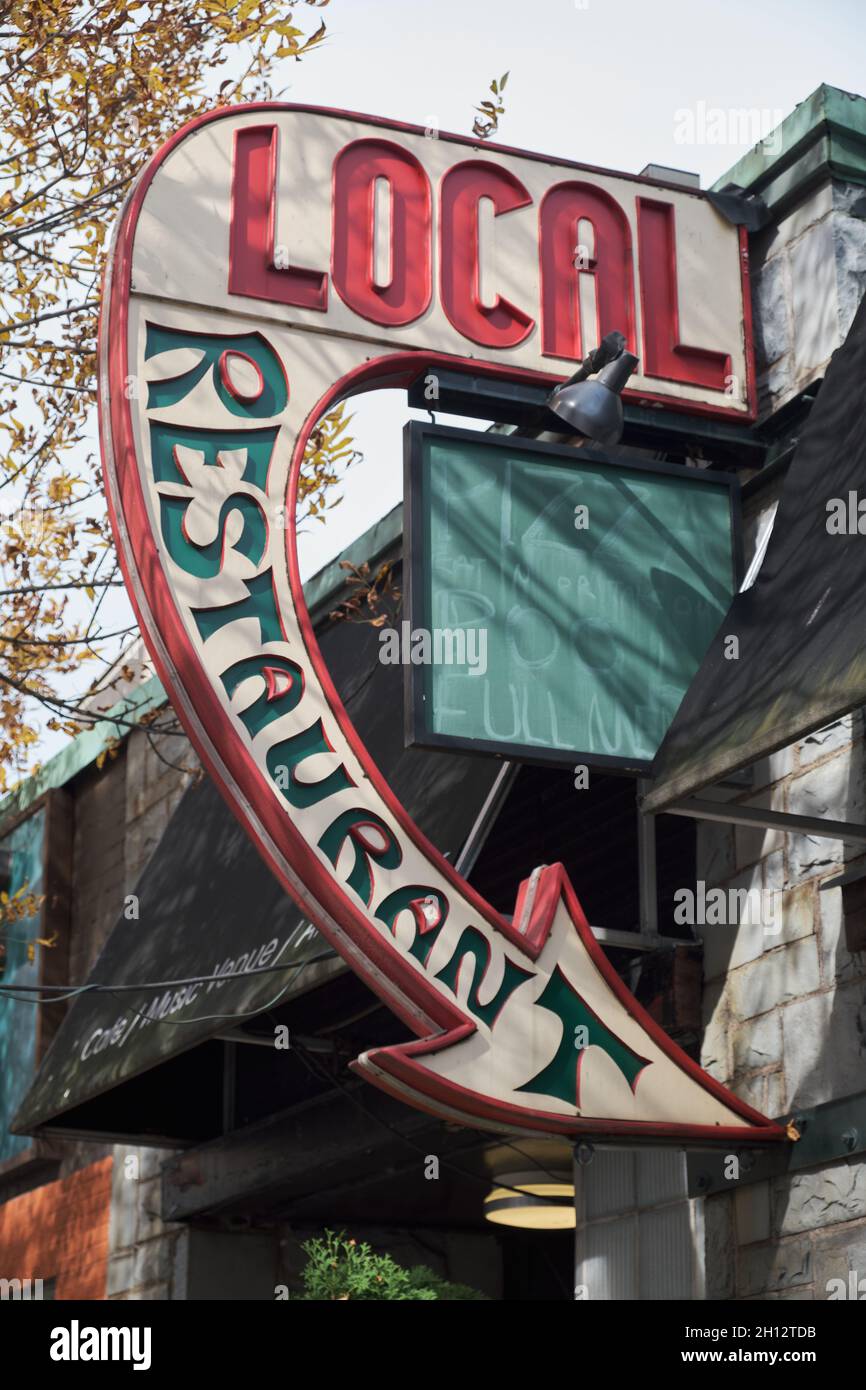Fancy Neon sign of Local Restaurant on Gottigen. Halifax, Canada Stock ...