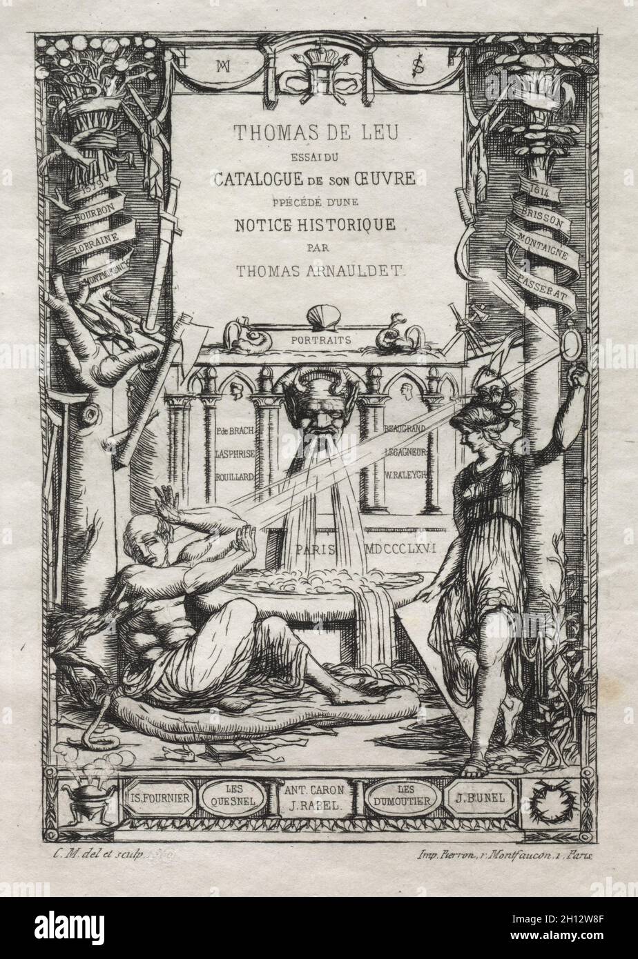Frontispiece for a Catalogue of the Engravings of Thomas de Leu, 1866 ...