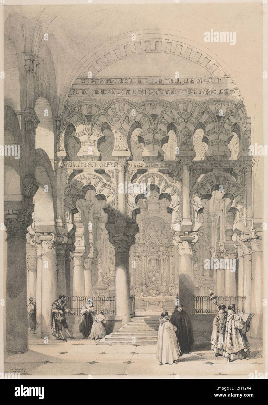 The Mosque, Cordova, 1800s. Anonymous. Lithograph Stock Photo - Alamy